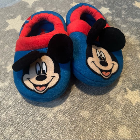 Disney | Shoes | Disney Mickey Mouse Kids Slippers Red And Blue | Poshmark